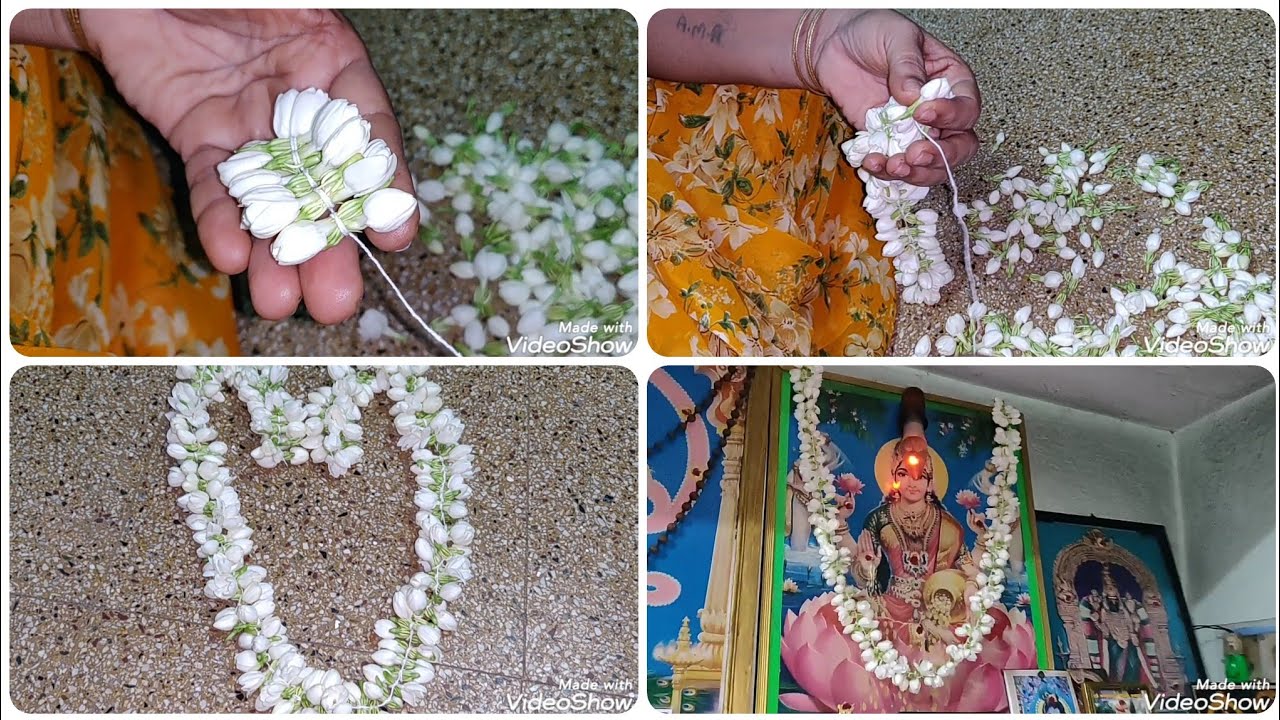 malle puvvulu kattadam ela | Poola Chendu | DIY Tying Flowers | How to ...