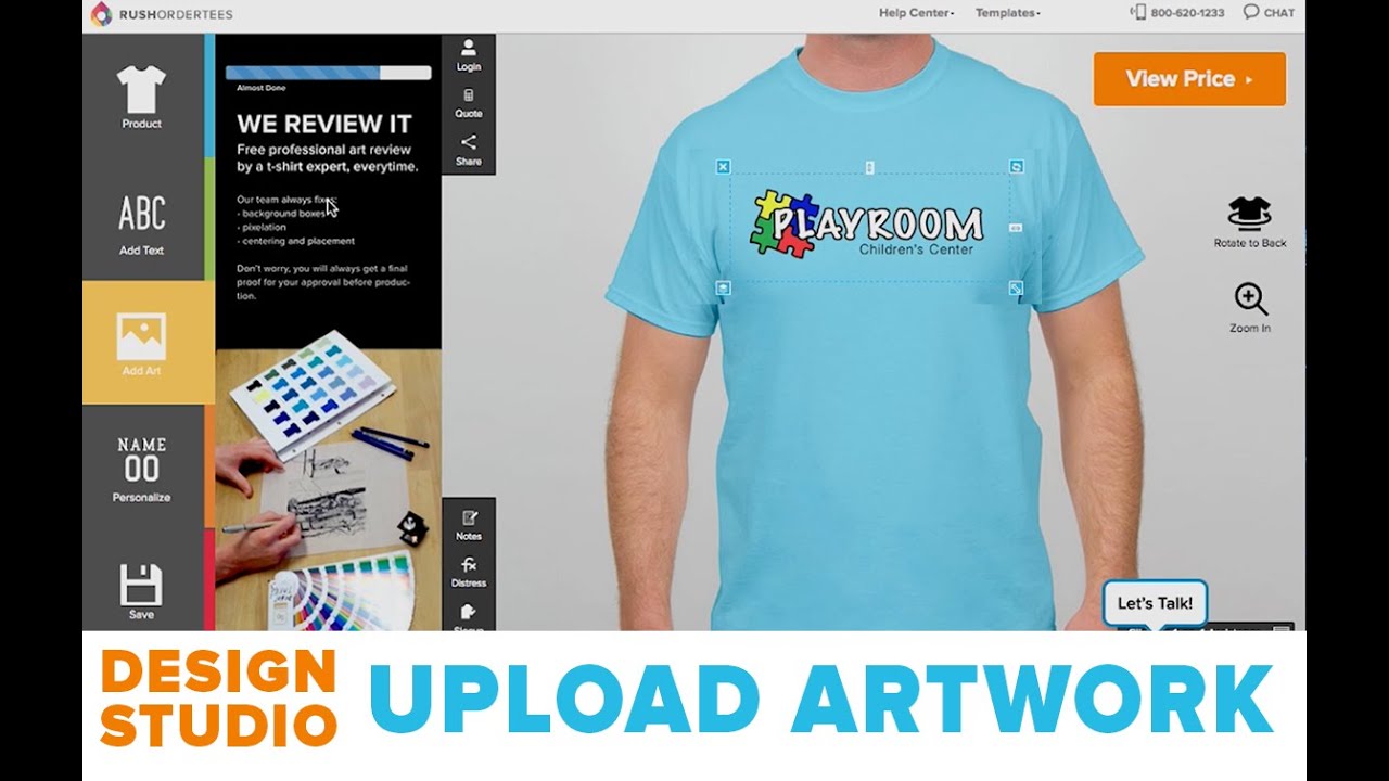 How to Upload Artwork to your Custom T-Shirts | Design Studio Tutorial ...