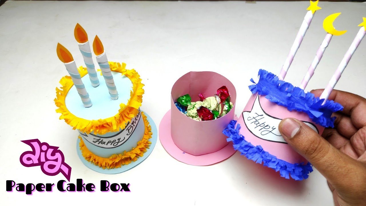 How to Make a Paper Cake Box 🎂 | Eid Gift Box DIY | Handmade Gift Idea ...
