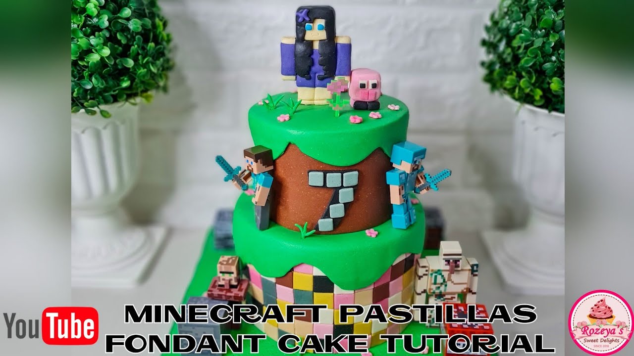 HOW TO MAKE MINECRAFT PASTILLAS FONDANT/ MINECRAFT CAKE IDEAS - YouTube