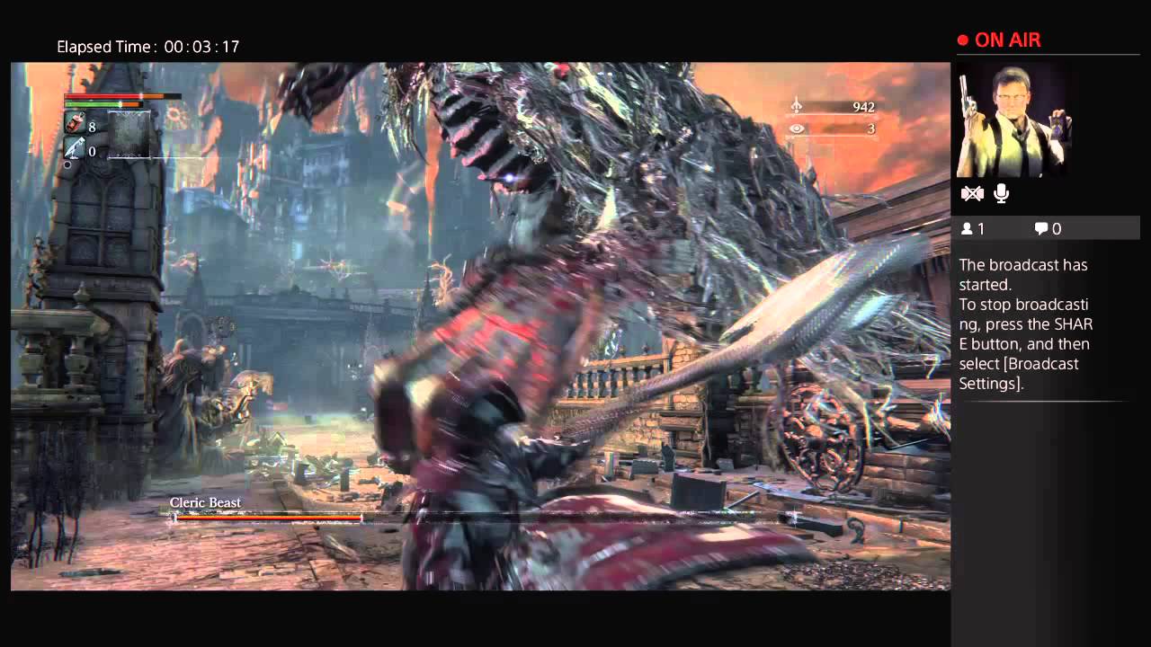 Bloodborne first boss battle - YouTube