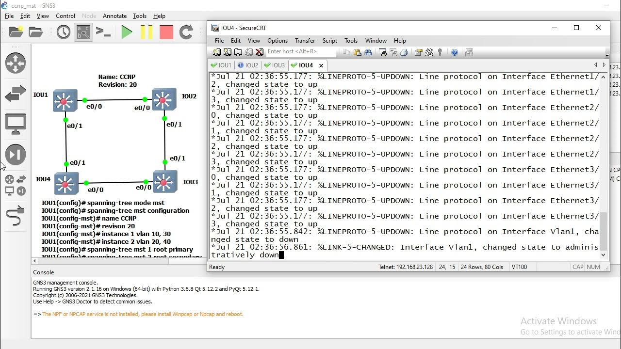 Lab STP : Tìm hiểu và cấu hình MST ( Multiple Spanning Tree Protocol ) trên switch Cisco - YouTube