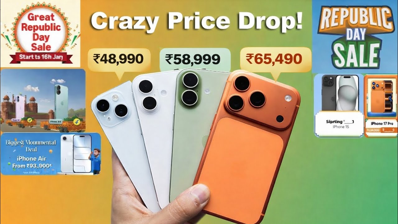 iPhone 17, 16, 15 Big Price Drop! 😍 Flipkart & Amazon Republic Day Sale ...