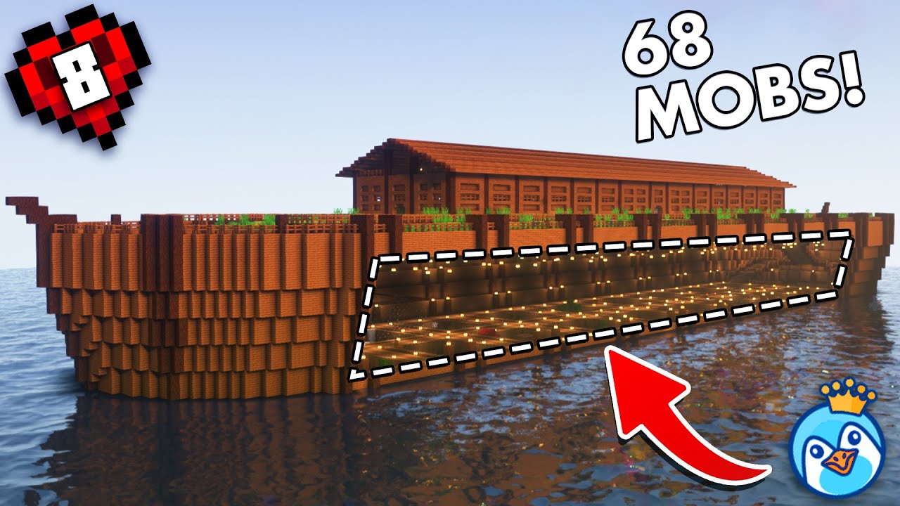 I Built Noah's Ark For Every ANIMAL In Minecraft Hardcore - YouTube