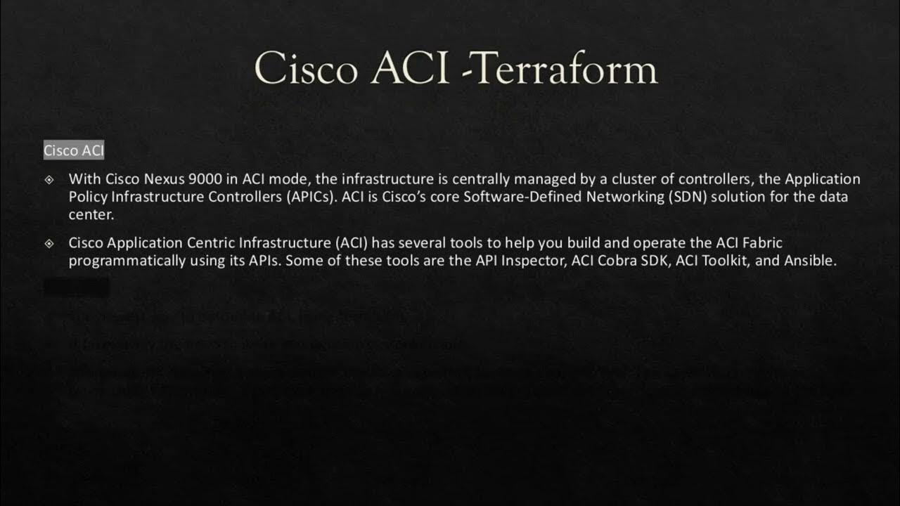Cisco ACI Vs Terraform | Cisco ACI Automation using Terraform Series | Terraform IaaS | Cisco ...