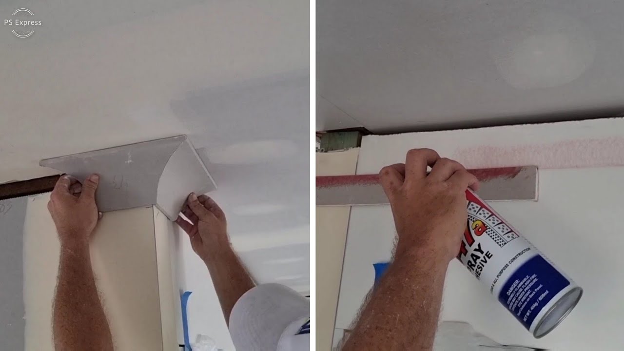 How to Measure & Cut Paper Faced Gypsum Cornice & Stick To Kitchen ...