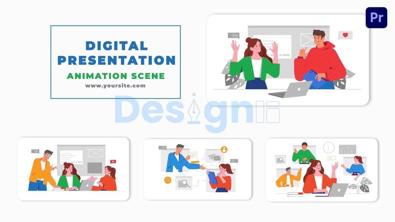 Vector Digital Presentation Animation Scene - YouTube