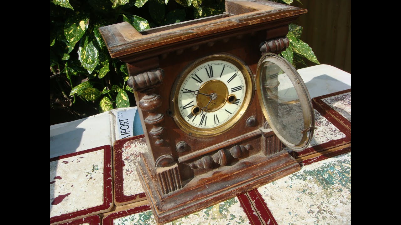 Vintage German H A C Clock Movement Inside The Damage Case ( Mantle ...