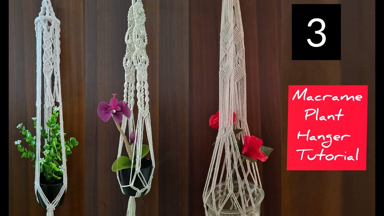 3 Macrame plant hanger Macrame wall hanging Macrame pot hanger Wall ...