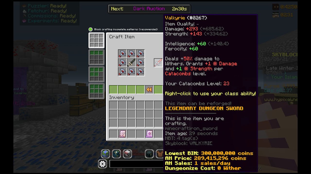 Crafting a Valkyrie in Skyblock!! - YouTube