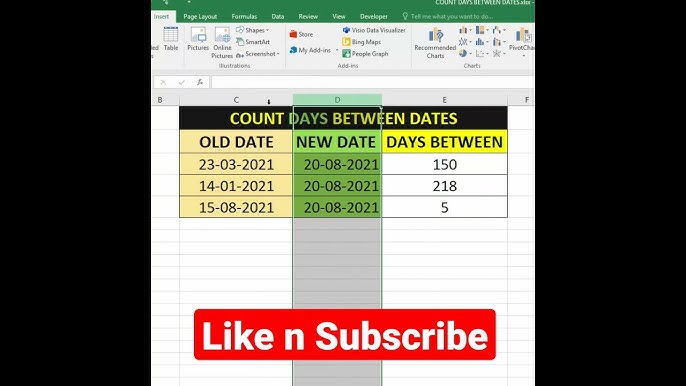 Excel How To Calculate Number Of Days Youtube #exceltutorial #edit