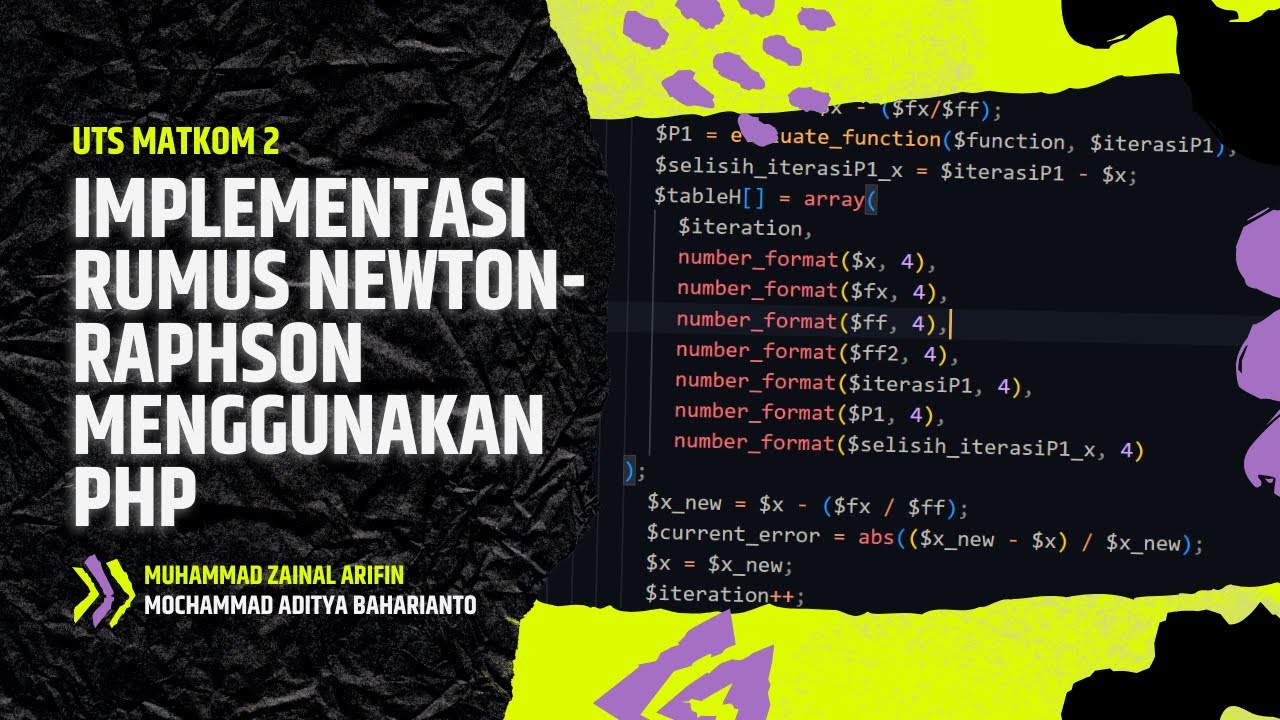 IMPLEMENTASI RUMUS NEWTON-RAPHSON MENGGUNAKAN BAHASA PEMOGRAMAN PHP - YouTube