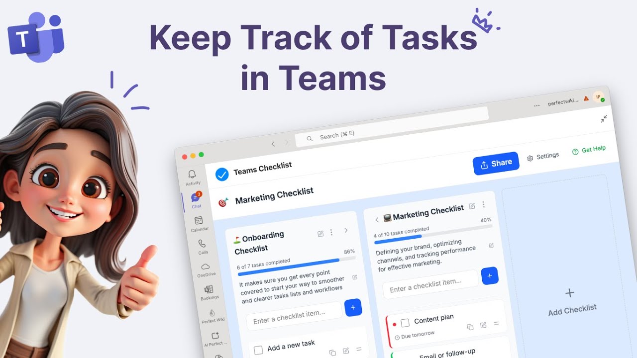 Create collaborative checklists and share them with your team - Tasks ...