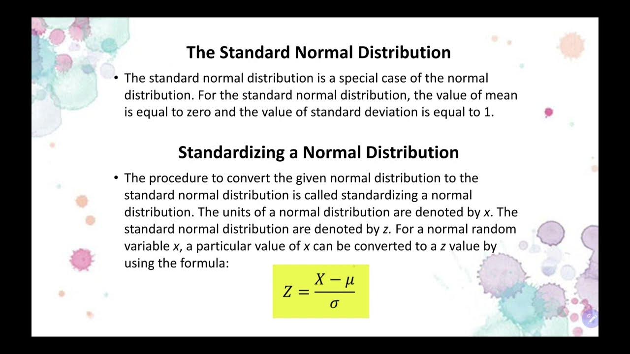 7.2 STANDARDIZING NORMAL DISTRIBUTION - YouTube