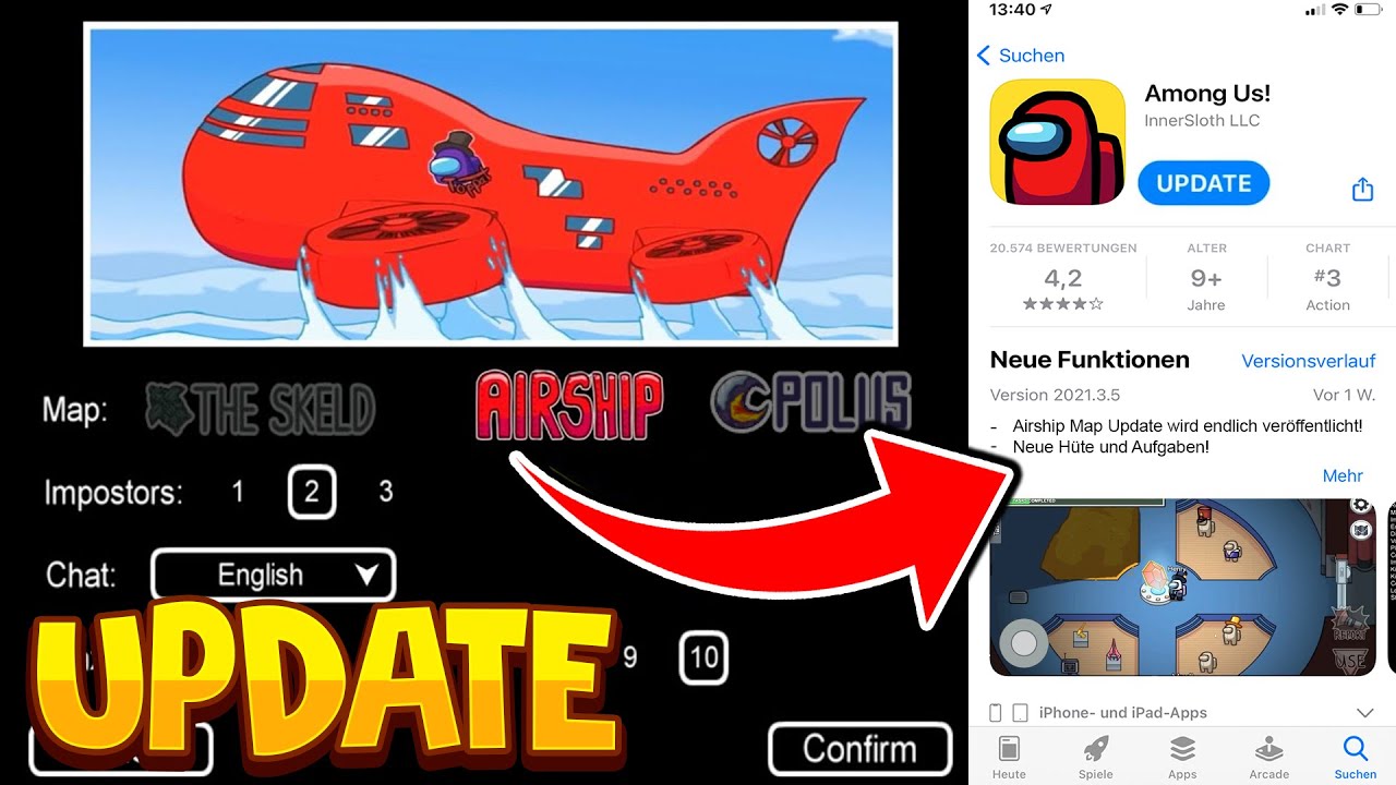 NEUES *AIRSHIP UPDATE* ERSCHEINT AM.... 😱 Among Us - YouTube