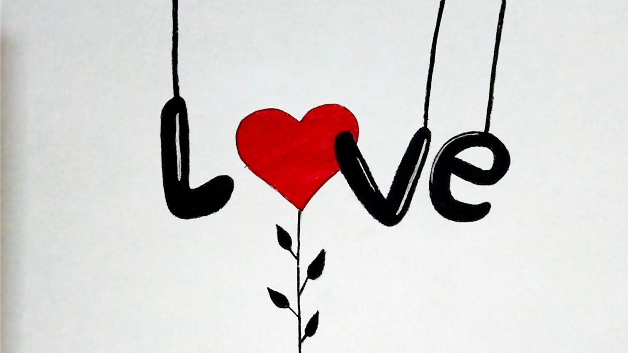How to Draw Love | Love Drawing Easy | Pencil Sketch Drawing | Love ...