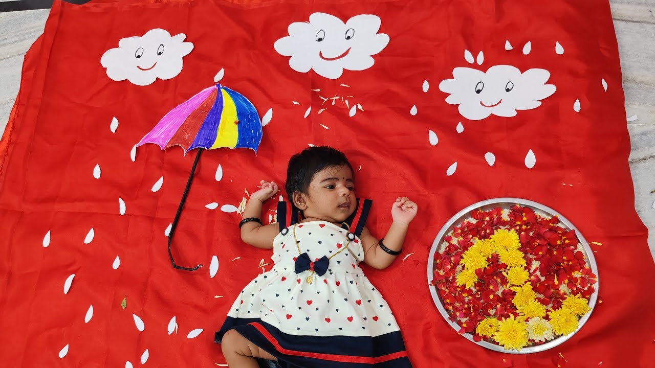Monsoon theme photoshoot idea at home |DIY baby photoshoot| Rainbow ...