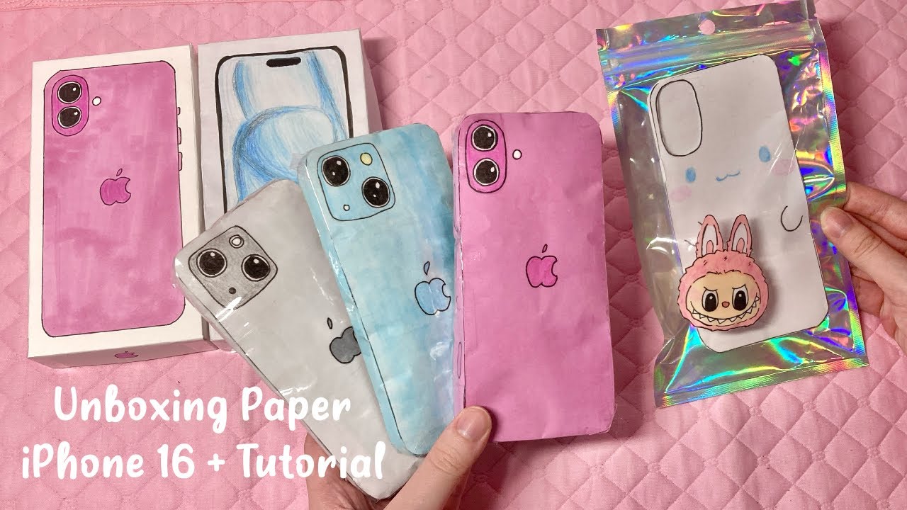 🌸paper diy🌸 paper iphone 16 unboxing | tutorial | ASMR | applefrog ...
