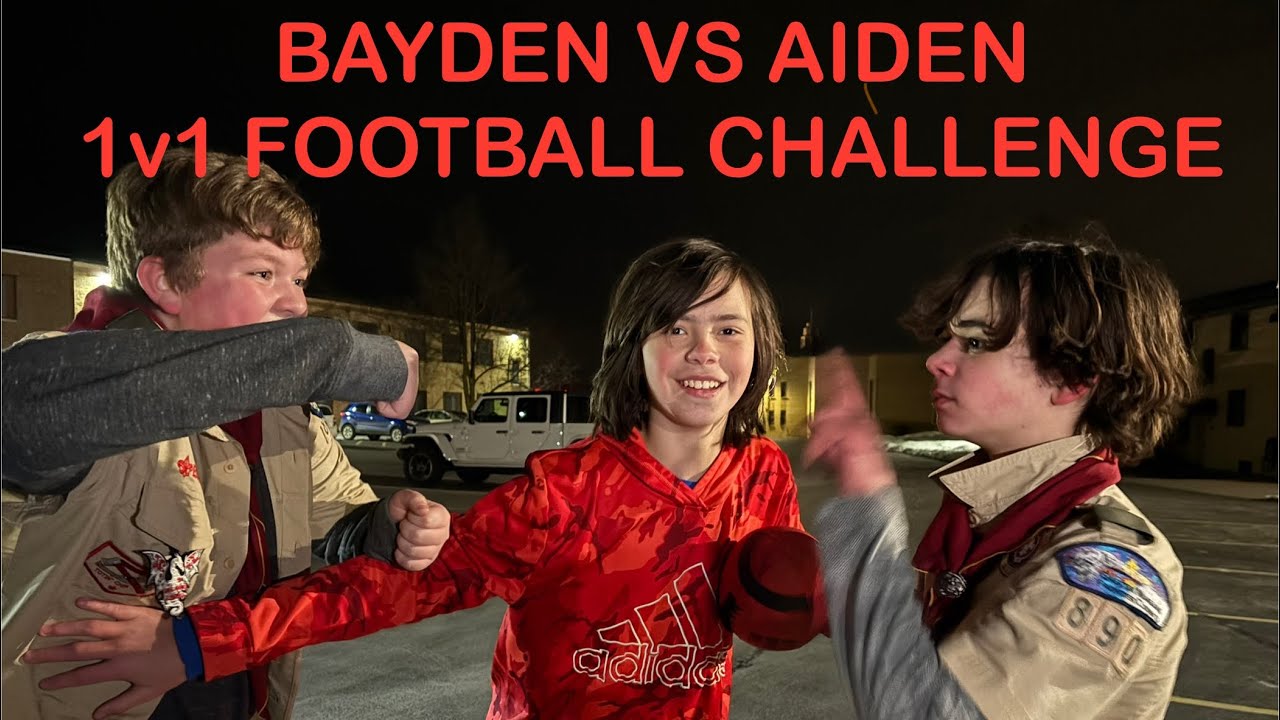 BAYDEN VS AIDEN FOOTBALL 1v1 CHALLENGE - YouTube