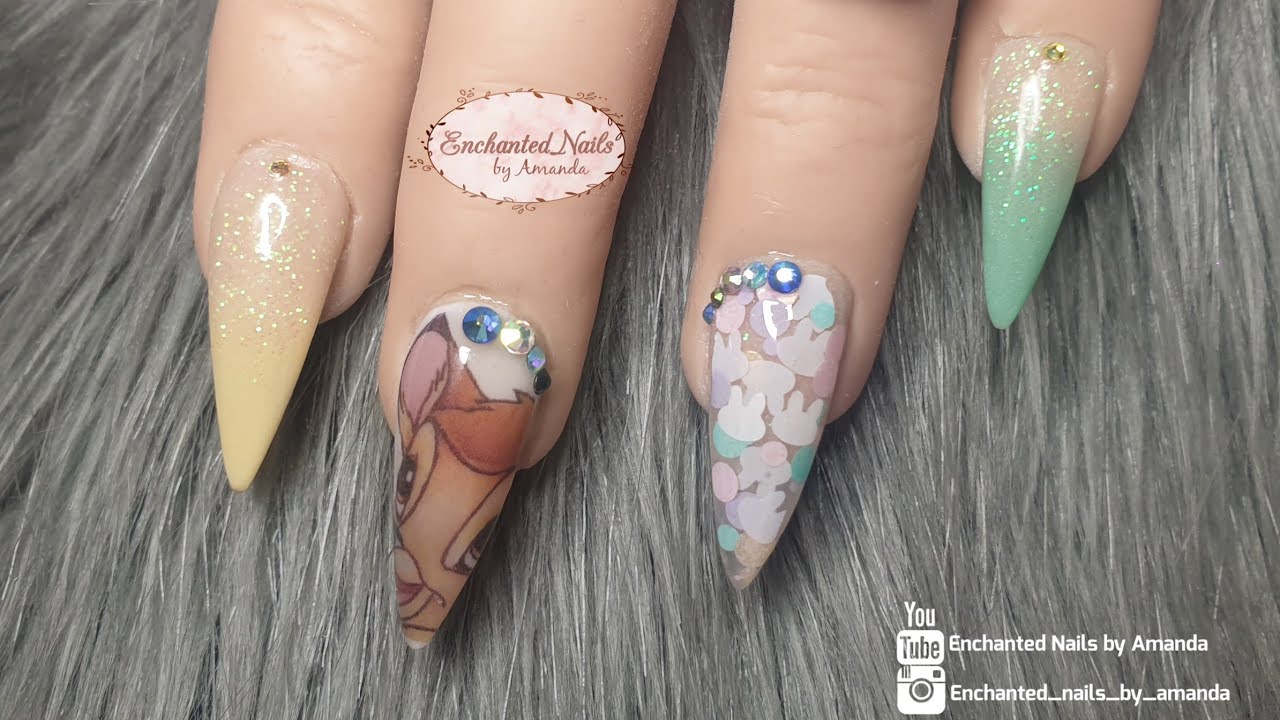 Disney Bambi Inspired Nails 🦌 | Acrylic Nails | Nail Art | Glitterama ...