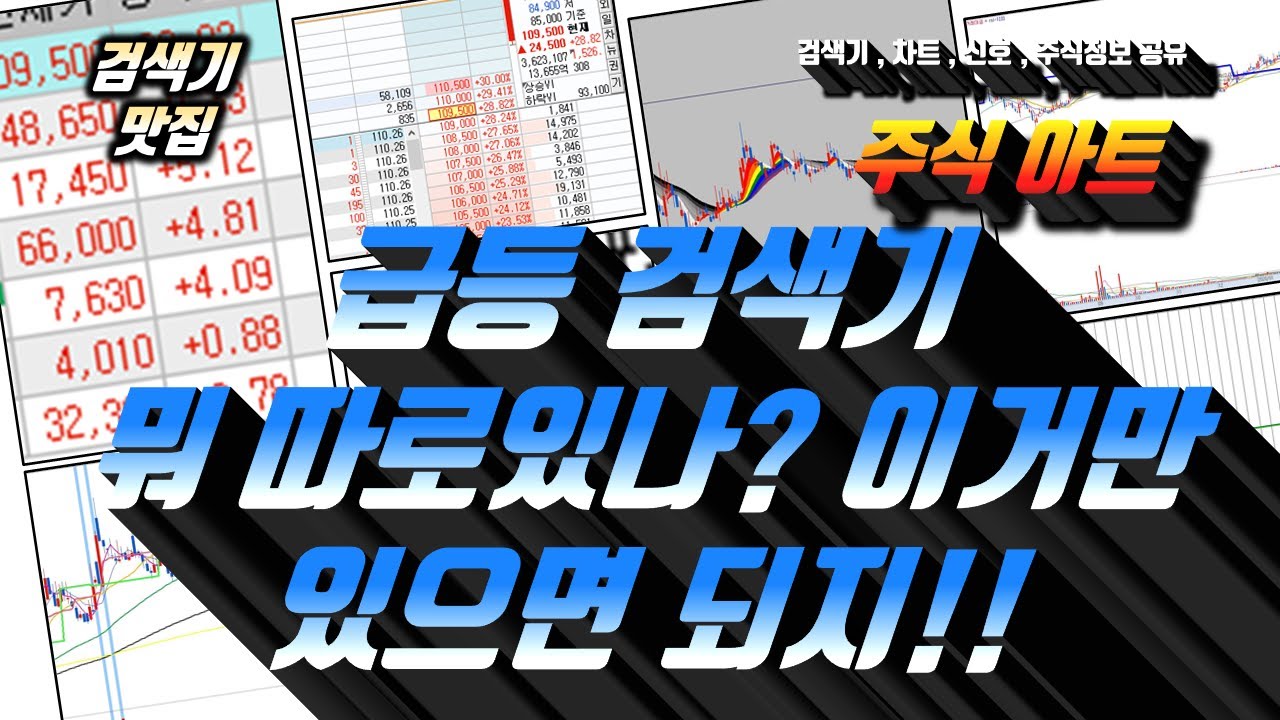 급등 검색기 단타 스윙 시가돌파 돌파매매 눌림목매매팁검색기 주식 기초 차트 설정 및 검색기 보는법 Youtube