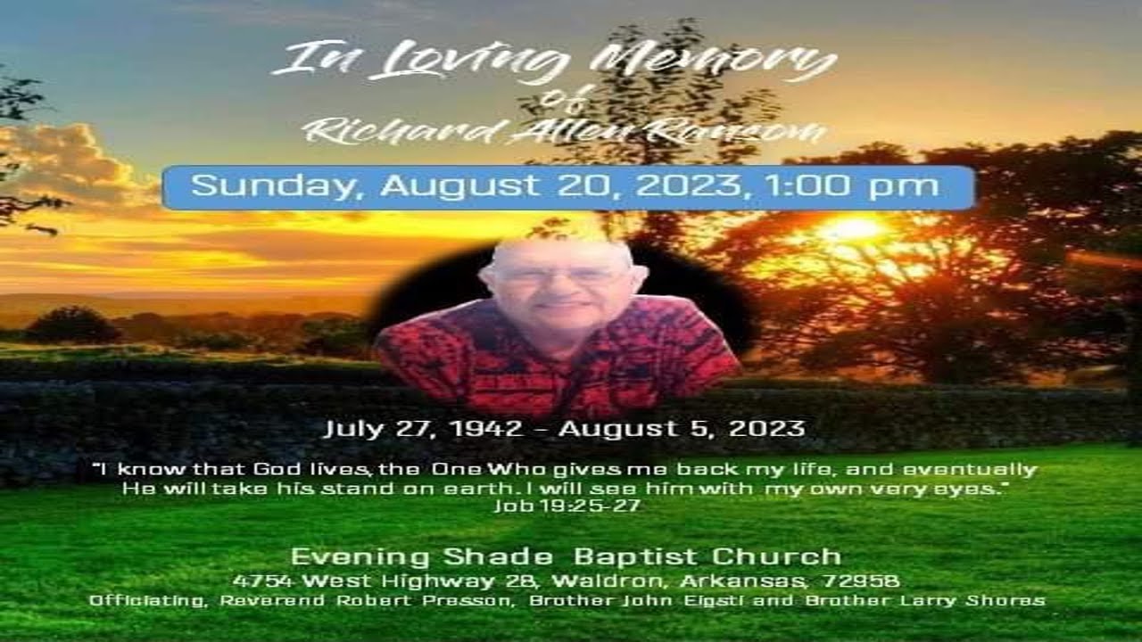 In Memory Of Richard Allen Ranson Funeral Service - YouTube
