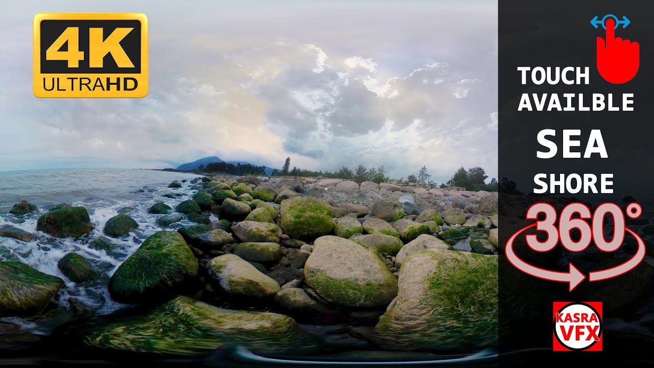 Relaxing Sea shore 360 degree video beach VR movie meditation virtual ...