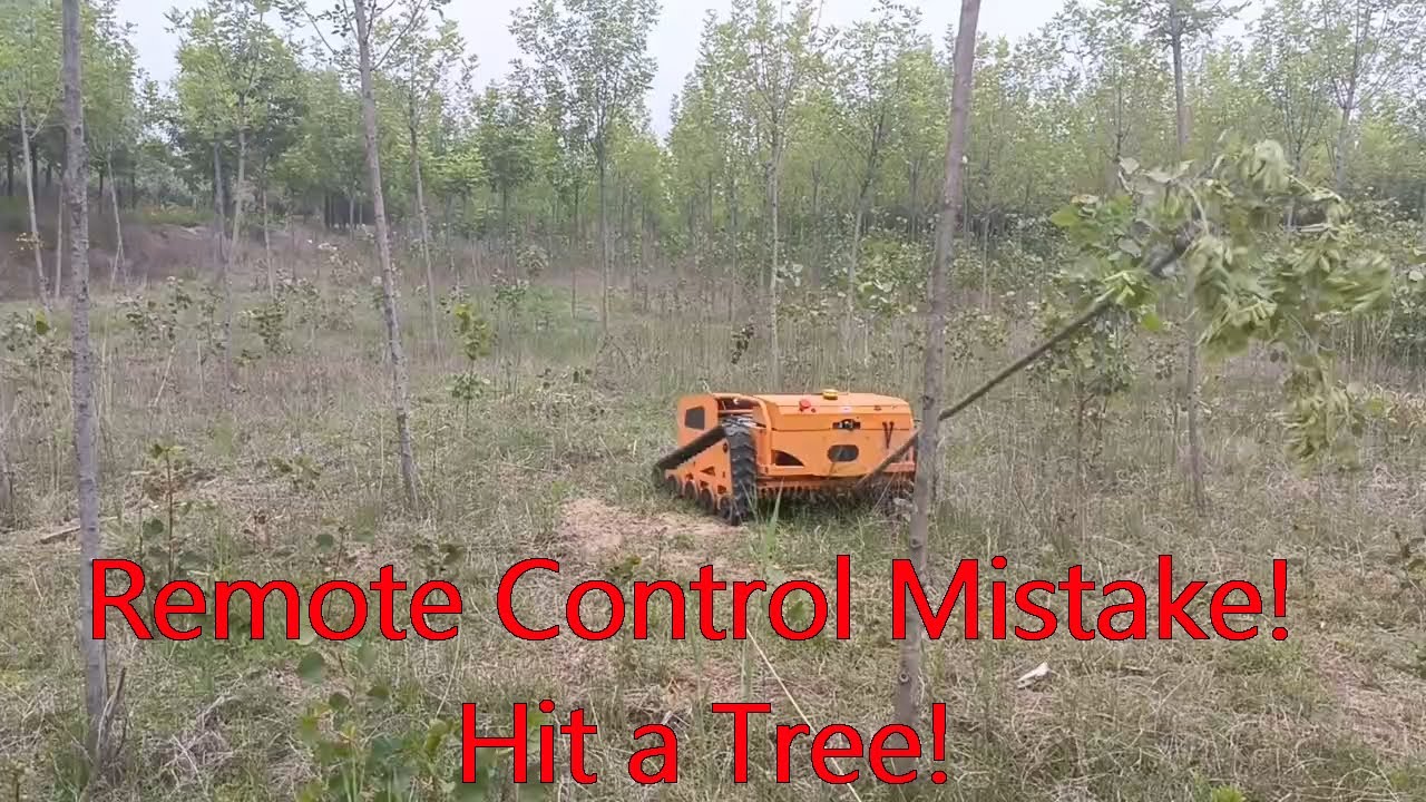 Remote Control Slope Lawn Mower Hit a Tree ! What Happened? - YouTube