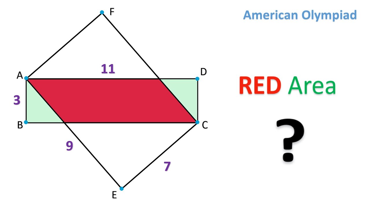 Three ways to find Red Area.Olympiad Question,PRMO,RMO, SAT, ACT, IMO ...