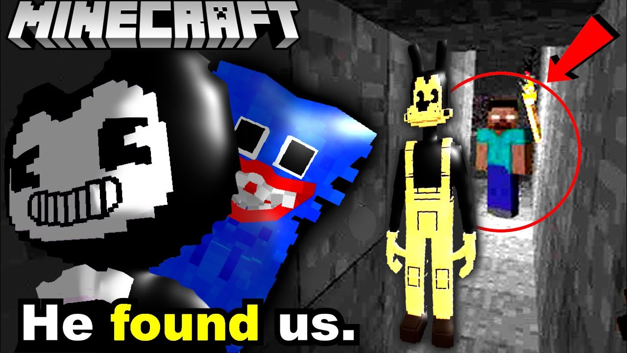 BENDY'S HAUNTED CAVE! (BATIM Minecraft Scary Mobs Part 3) - YouTube