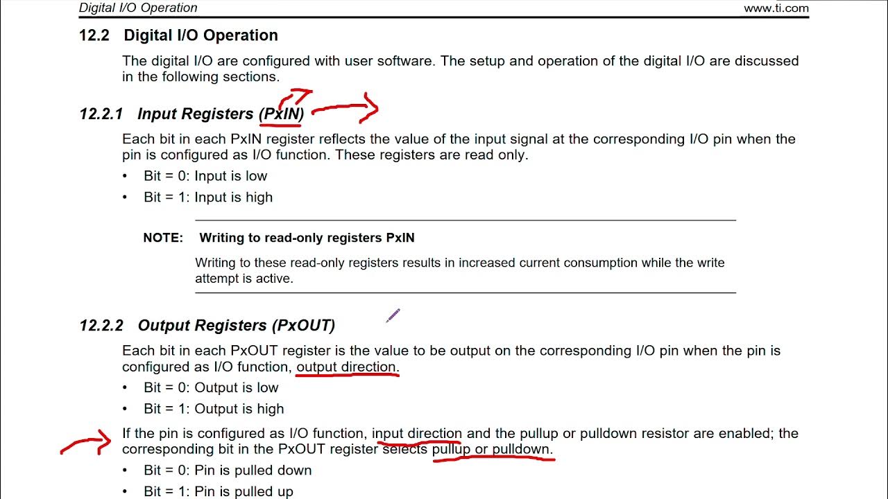 Msp430 Port Registersmicrocontroller And Embedded Systems Designkec 061 Youtube