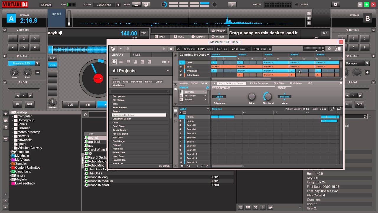 Maschine 2 in Virtual DJ 8 - YouTube