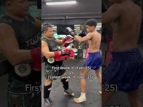 Muay Thai Before and After Progress - 10 months of training in Thailand! #muaythai #kickboxing