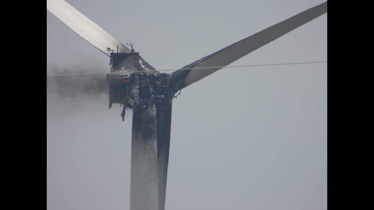 Wind Turbine Caught On Fire - YouTube