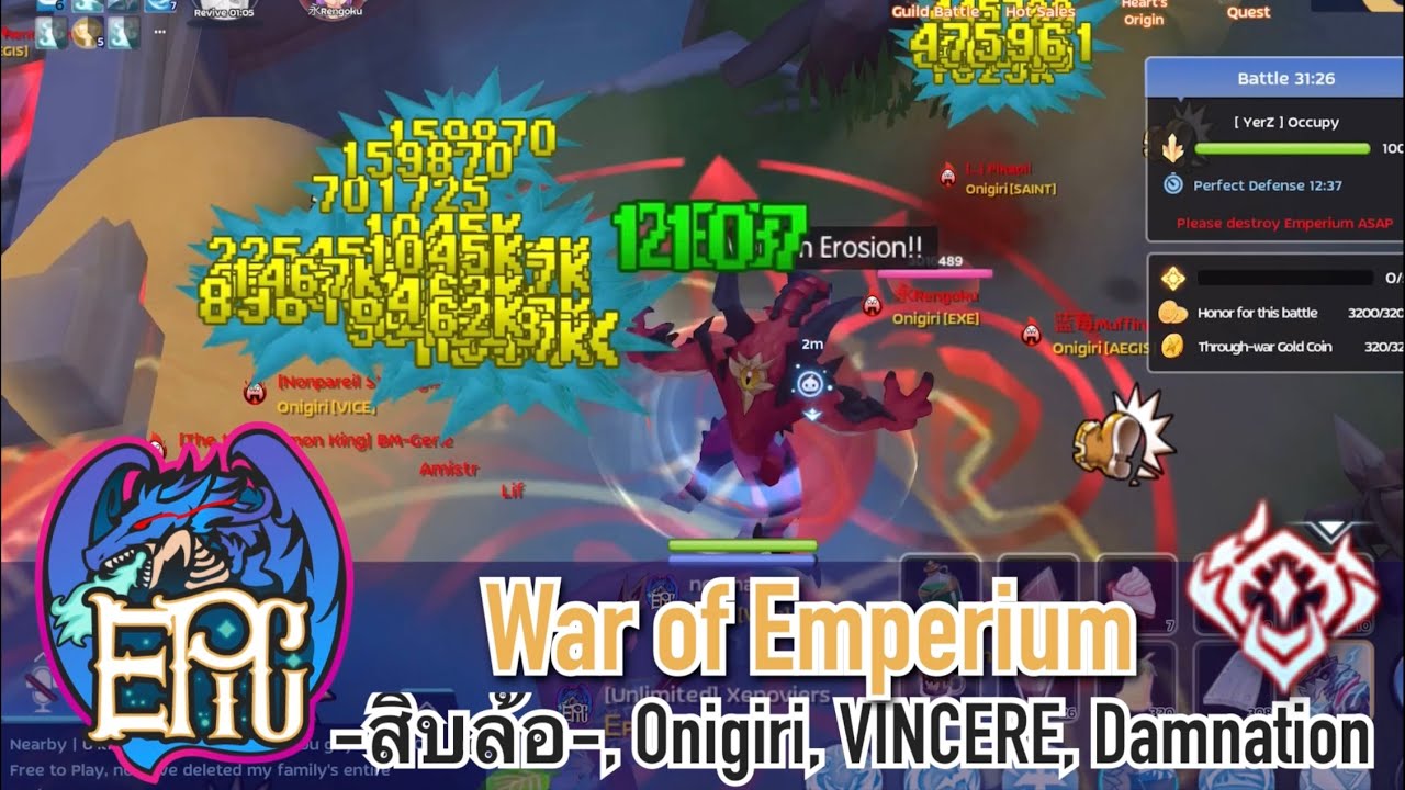[ROM] WOE Jormungandr EPIC Guild VS -สิบล้อ-, Onigiri, VINCERE, Damnation - 03/11/2023 - YouTube