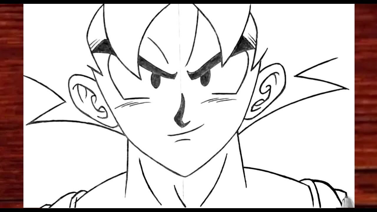 How to draw Goku half face easy step by step | anime drawing tutorial ...