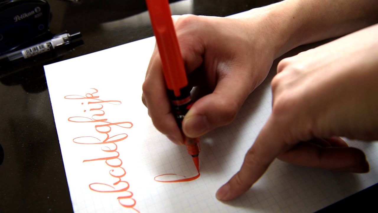Brush pen Alphabet Calligraphy - YouTube