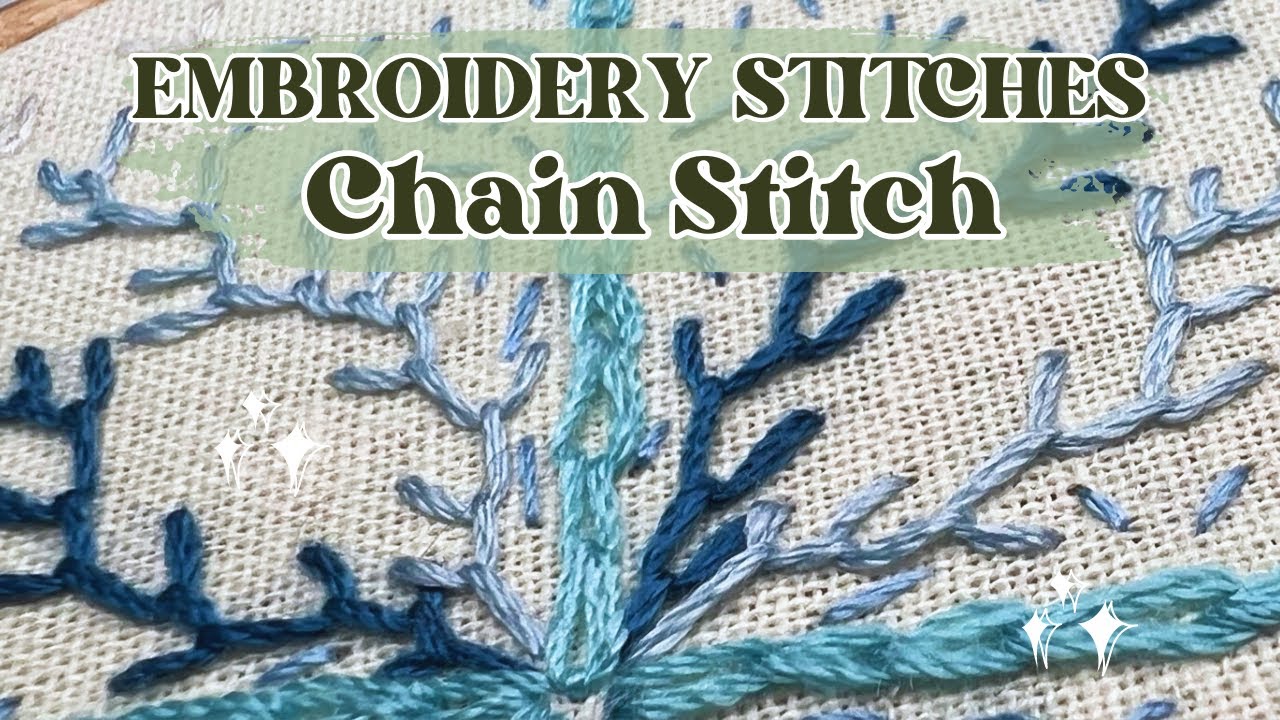 Chain stitch / Hand embroidery for beginners / How to embroider for ...