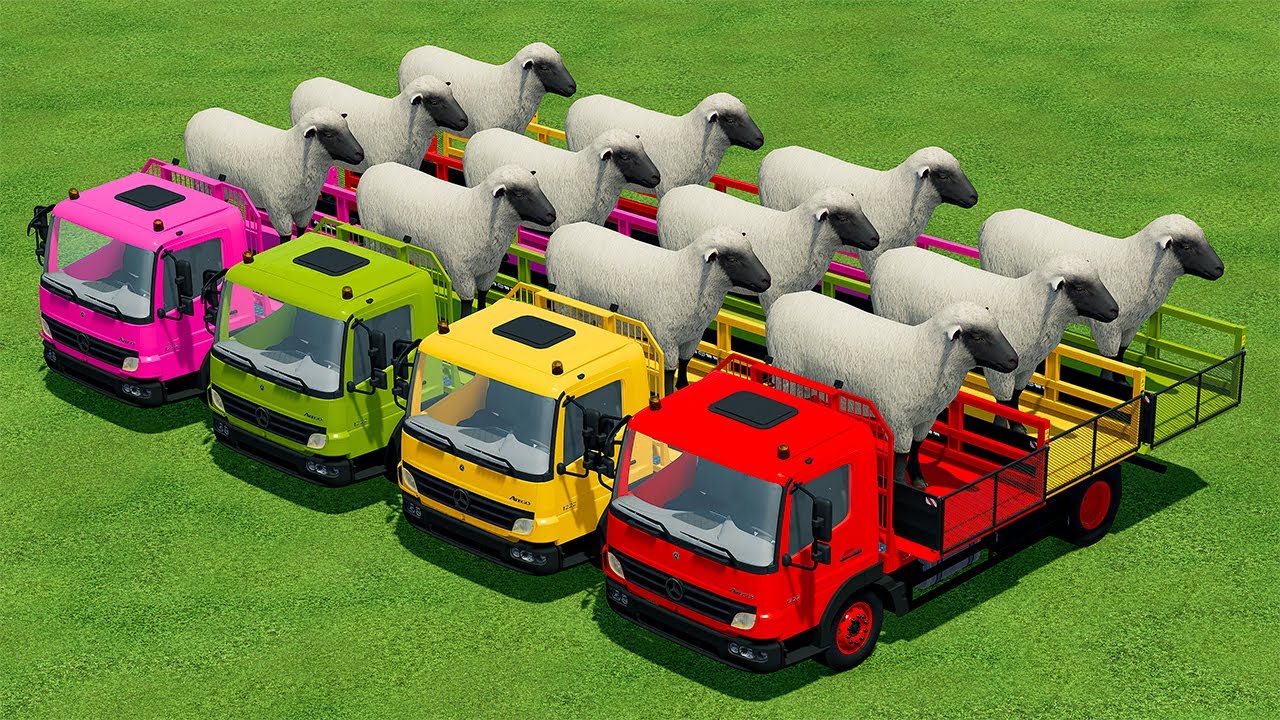 LOAD AND TRANSPORT SHEEPS WITH MERCEDES MINI TRUCKS - Farming Simulator ...