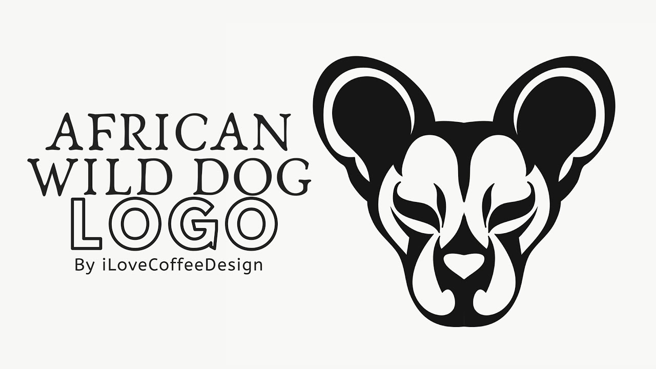 african wild dog logo design by iLoveCoffeeDesign - YouTube