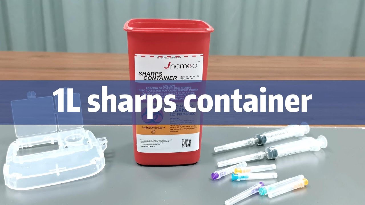 1 Quart Sharps Container for Home Use and Professional Small Portable ...