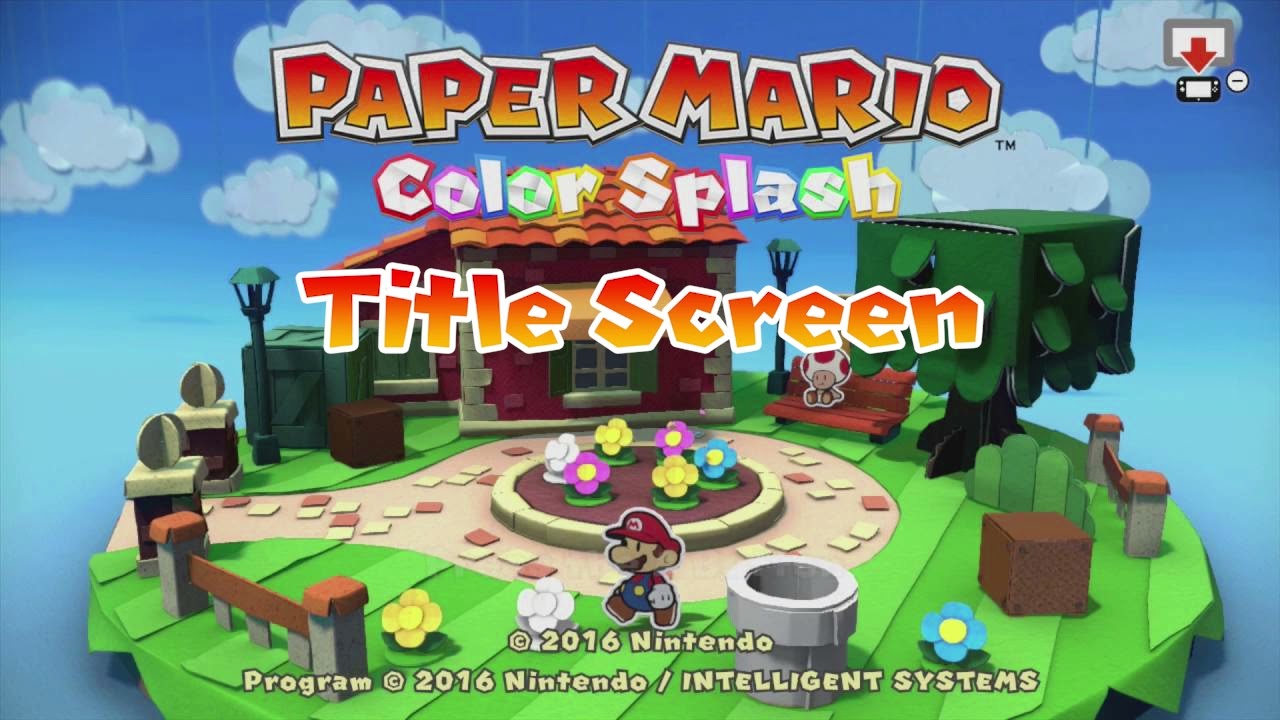 Title Screen - Paper Mario Color Splash Music Extended - YouTube