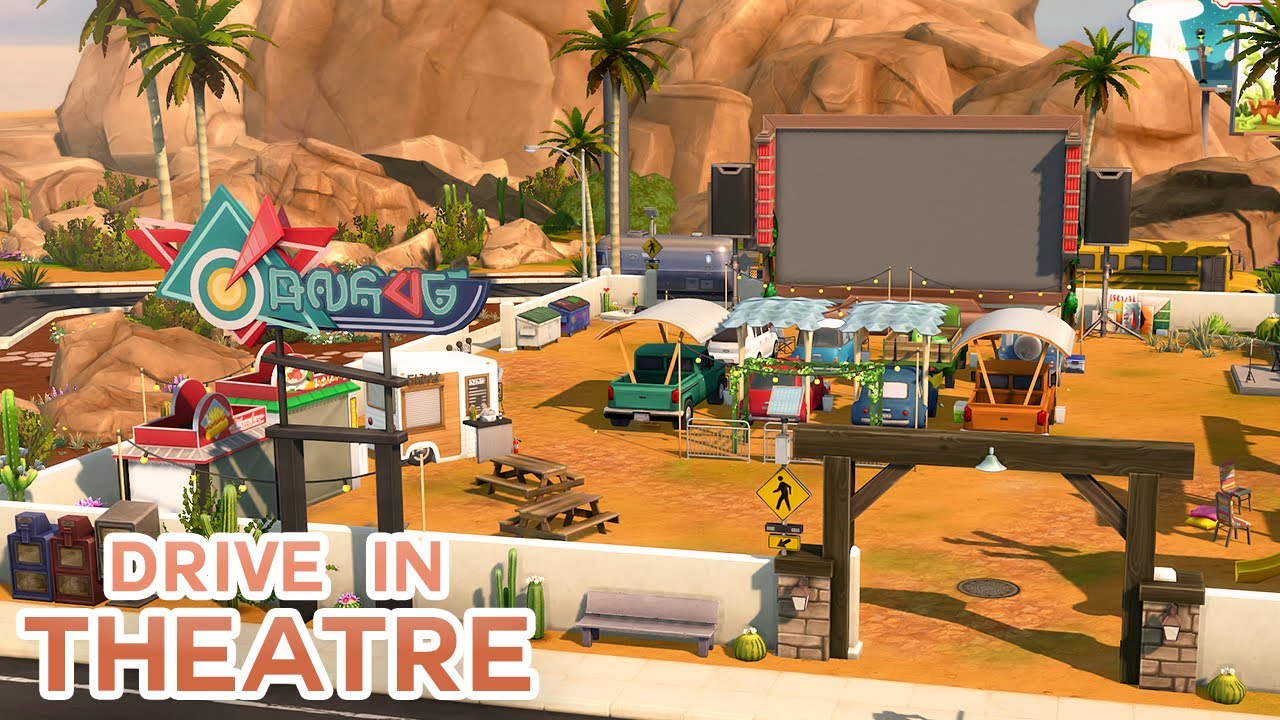 I Built A "Drive In" Movie Theatre In The Sims 4 🚗 - YouTube