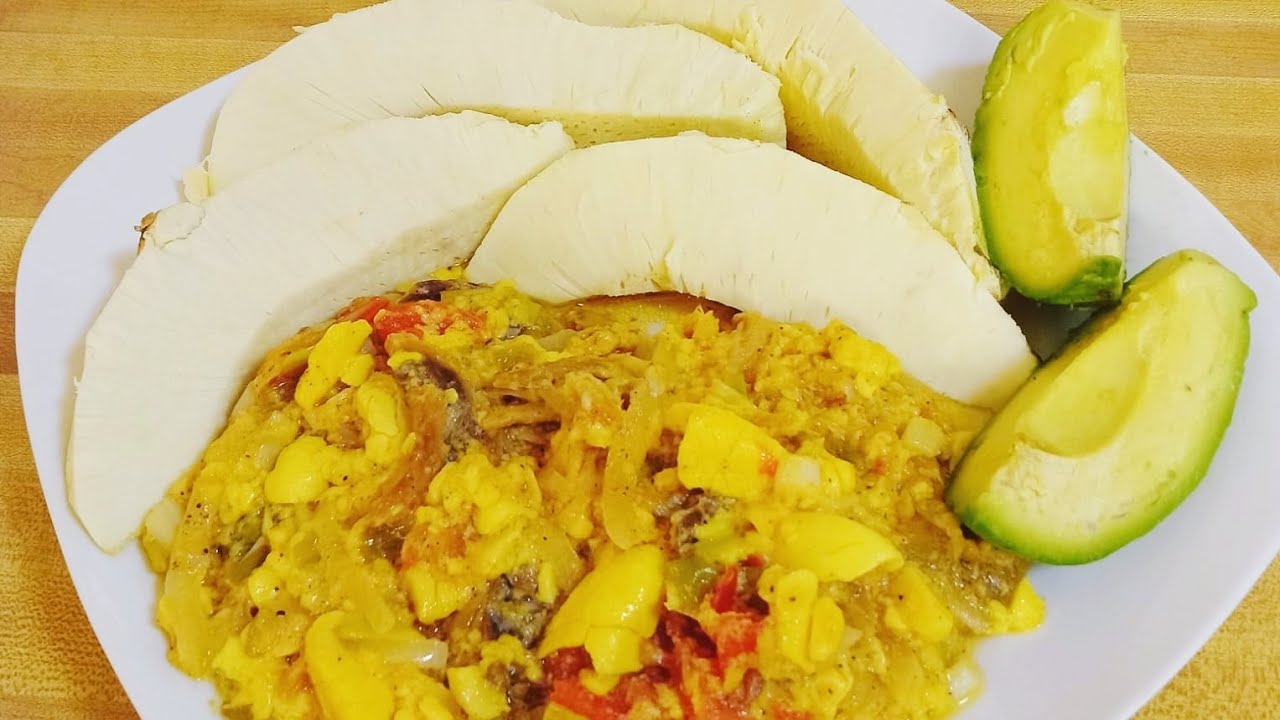 Ackee and Saltfish with roast breadfruit 😋👍🏽🇯🇲 - YouTube