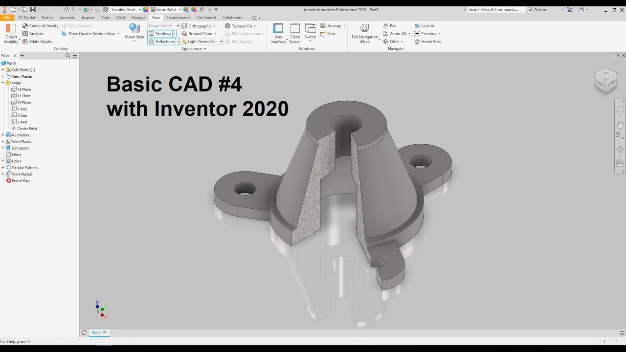 Basic CAD with Inventor 2020 #4 - YouTube