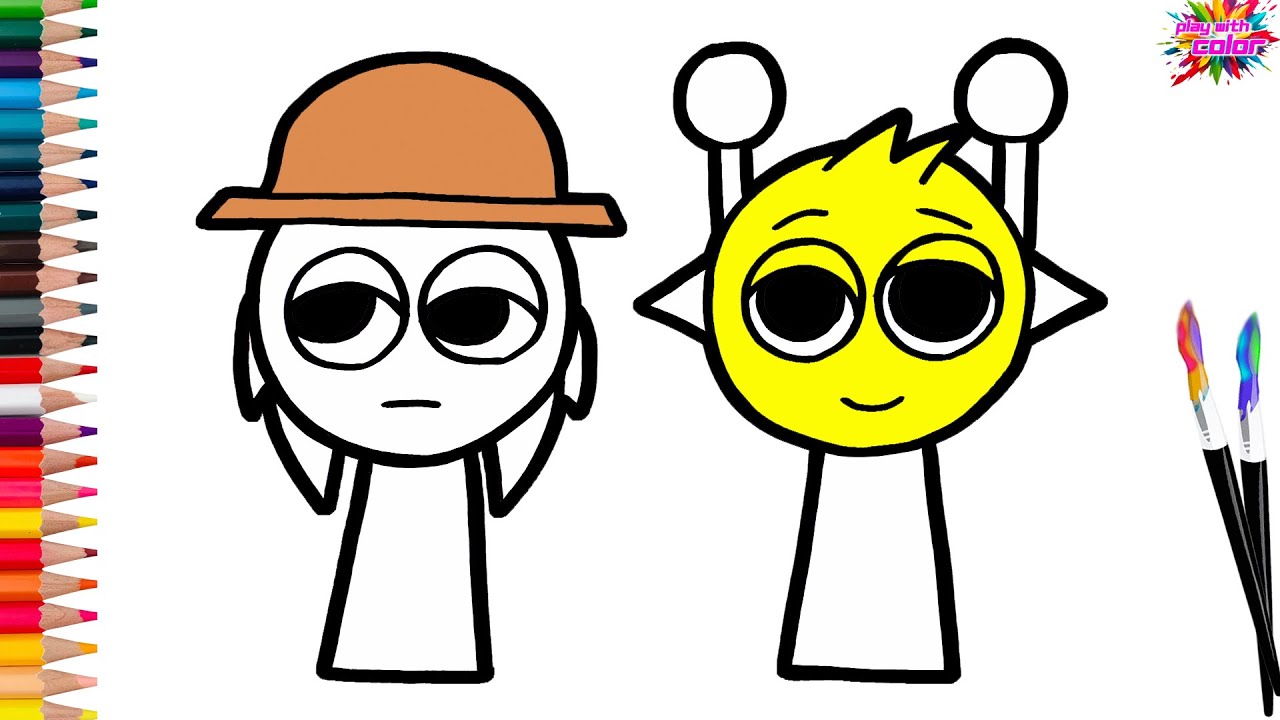 How to draw and color cute Tunner and Simon From Incredibox Sprunki ...