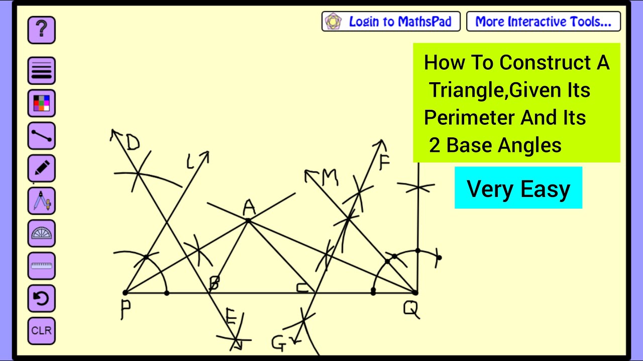 How To Construct A Triangle When Its Perimeter And Its 2 Base Angles ...