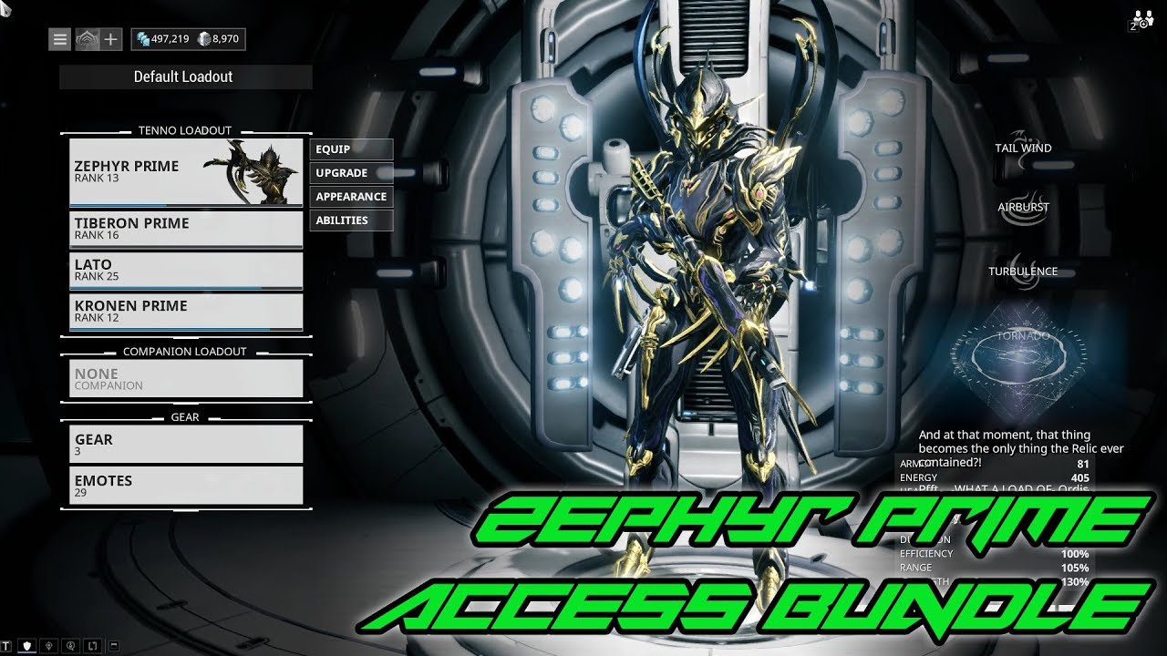 Warframe - Zephyr Prime Access Bundle Overview - YouTube