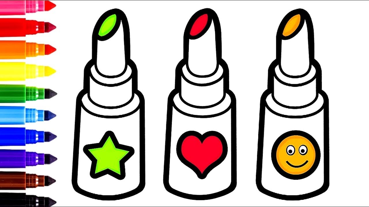 How to draw lipstick 💄 💄|| Easy lipstick Drawing |IDrawing lipstick ...