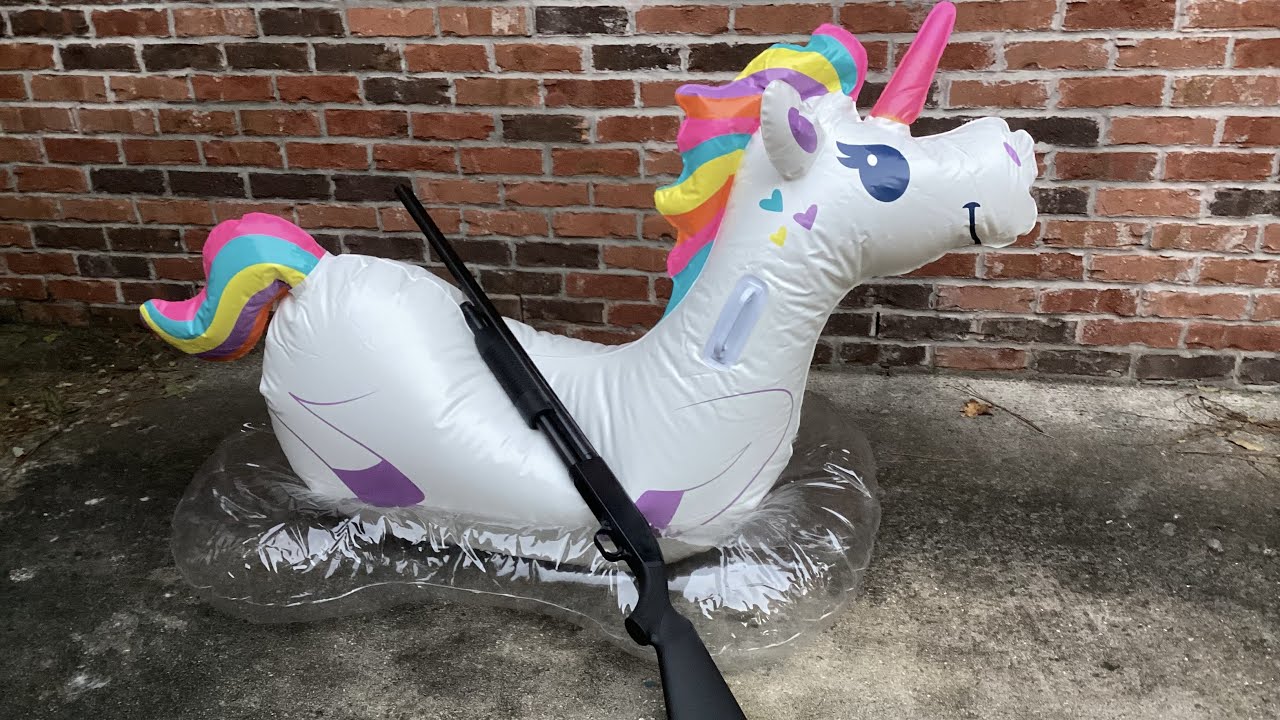 Popping a POOL INFLATABLE with a SHOTGUN 3! - YouTube